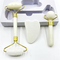 China Home Natural Jade Gua Sha Stone Board Portable Neck Massager Anti-Puffiness Face Lift for sale