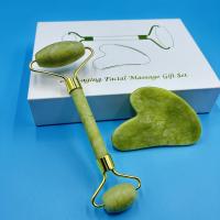 China Face Healthcare Massage Roller 100% Natural Jade Gua Sha 3D Deciniee Jade Roller for sale