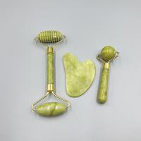 China Face Healthcare Massage Roller 100% Natural Jade Gua Sha 3D Deciniee Jade Roller for sale