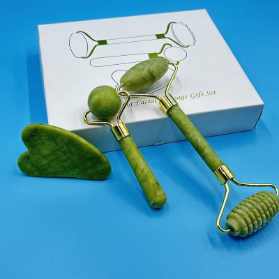 China 3D Jade Roller Stone Massager for Natural Face Lift and Contouring for sale