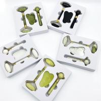 China Natural Xiuyan Jade Roller and Gua Sha Durable Face Healthcare Massage Roller Waterproof for sale