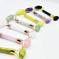 China Neck/Throat Massage Jade Roller with 100% Natural Xiuyan Stone and Rose Quartz in Gift Box for sale