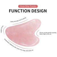 China 49.3g Pink customized Jade Gua Sha Stone Board for Home Face Lift Anti-Puffiness for sale