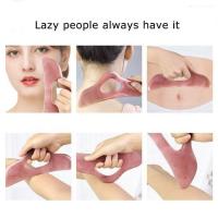 China Portable Neck Massager Heart Shape Green Jade Guasha Pad with Resin Beeswax Material for sale