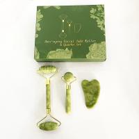 China Xiuyan Stone Waterproof Jade Roller and Guasha Set for True Anti Wrinkles Care Massage for sale