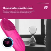 China Cleansing Brush Facial USB Charging IPX6 Waterproof Face Wash with Silicon Brush for sale