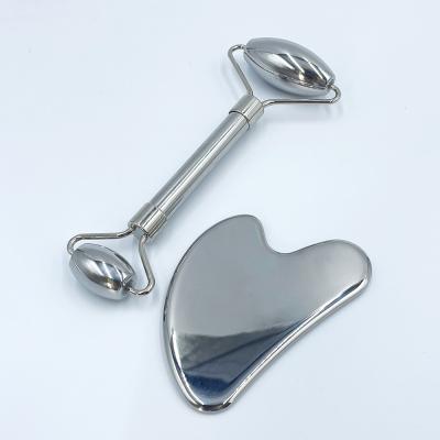 China Custom Logo Stainless Steel Gua Sha Facial Massager for Neck and Face Target Area Eye for sale
