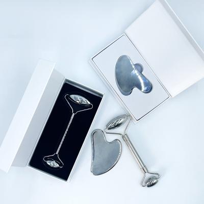 China Custom Logo Stainless Steel Body Massage Gua Sha Facial Massager for Neck and Face for sale