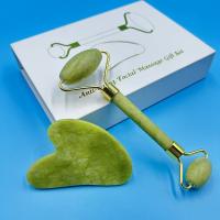 China 2023 Jade Roller and Gua Sha Set for Double Head Skin Care Massage Area Face Neck Body for sale