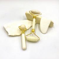 China 2023 Newest Models Yin Yang Gua Sha Set 100% Natural Jade Roller for Skin Facial Care for sale