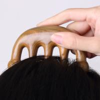 China Sandalwood Meridian Comb for Scalp Health Women's Wide Tooth Gua Sha Massage Comb for sale