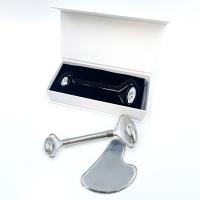 China Custom Logo Gua Sha Stone Stainless Steel Facial Massager for Neck and Face For Home for sale