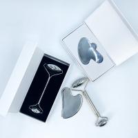 China Face Healthcare Massage Roller 304 Stainless Steel Gua Sha Board Scraping Custom Logo for sale