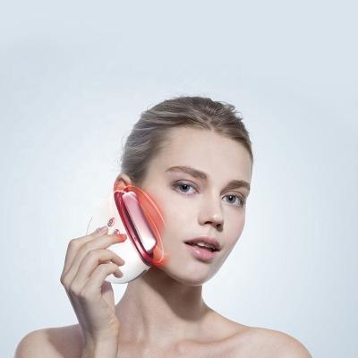 China USB Plugs Guasha EMS Firm Skin Eye Face Massage Vibration LED Light Facial Massager for sale