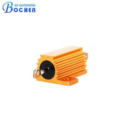 China 20W RX24 Gold Aluminum Case Wirewound Braking Resistor for Inverter with 0.01-10KΩ Range for sale