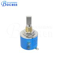 China WXD5 5-Turn Wirewound Potentiometer 100Ω-25KΩ Range with 0.25% Linearity and Flat Shaft Design for sale