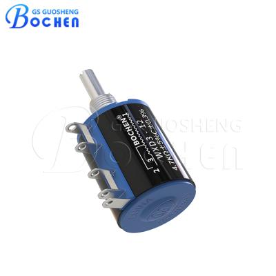 China WXD3-12 20mm Shaft Multiturn Wirewound Potentiometer 100Ω-47KΩ 1W Precision Component for sale