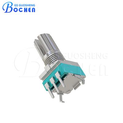 China 097NB Single Turn Carbon Film Rotary Potentiometer with Knurled Shaft - 100Ω to 1MΩ Range, RoHS Compliant for sale