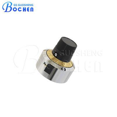 China H-23-6A Gold Turn Counting Dial Metal Potentiometer Knob 7/8