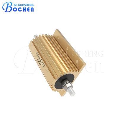 China RX24 250W 10ΩJ Gold Aluminum Housed Wirewound Power Resistor with Screw Terminals for Industrial Applications for sale