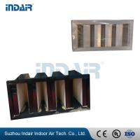 China Mini Pleat Design V Bank Air Filter , Firm Structure V Type Filter Glass Fiber Media for sale