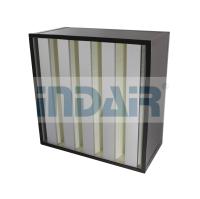 China Polyurethane Sealant V Bank HEPA Filter Low Pressure Drop Large Air Flow for sale