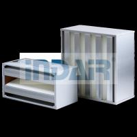 China SS Frame V Bank Air Filter H10 / H13 No Partition Design Long Service Life for sale