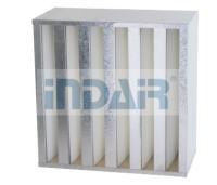 China SS304 V Bank Filter Aluminum External Frame Easy Installation With Handler for sale