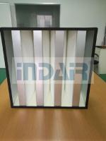 China Low Pressure Drop V Bank Air Filter , Mini Pleat HEPA Filter With CE Certification for sale