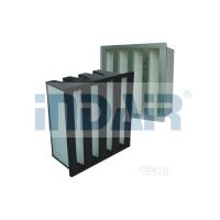 China Large Air Flow V Bank HEPA Filter H13 Galvanized Steel Frame For Clean Room for sale