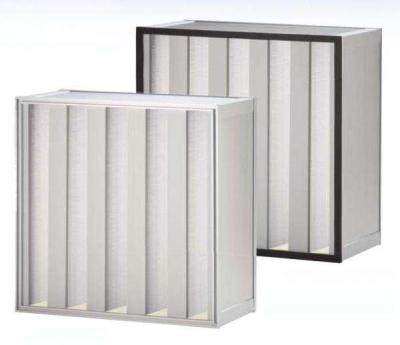 China Clean Room SUS Frame Plastic V Cell Terminal HEPA Filter Easy To Handle for sale