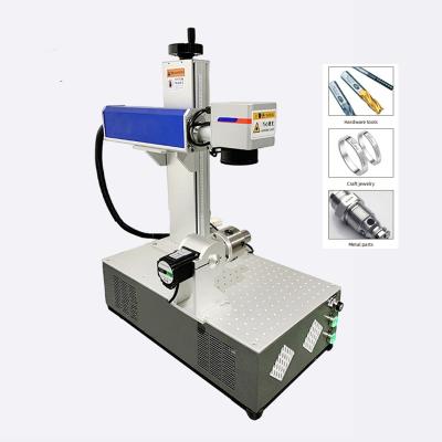 China Easy-to-Operate Benchtop Fiber Laser Marking Machine with 0-8000mm/s Marking Speed and Rotary Axis for sale