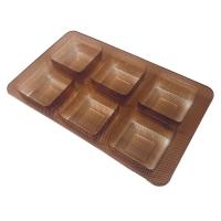 China ISO45001 Approved Amber PET Tray for Mooncakes Pastries in Vacuum Forming Material for sale
