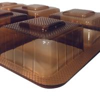 China ISO45001 Approved Amber PET Tray for Mooncakes Pastries in Vacuum Forming Material for sale