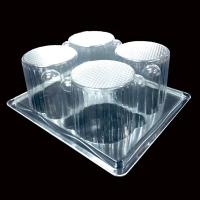 China Food Grade 4 Pack Plastic Boxes for Disposable Cupcakes Muffins PET Plastic Type for sale