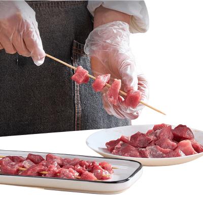 China Food Grade BBQ Bamboo Sticks Natural Color Outdoor Bamboo Barbecue Skewers for sale