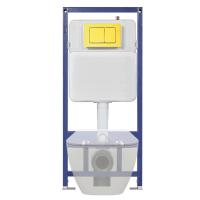 China Wall Mounted Toilets Inbuilt Flush Tank With Top Flush Button Position Concealed Cistern for sale