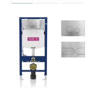 China Wall Mounted Toilets Inbuilt Flush Tank With Top Flush Button Position Concealed Cistern for sale