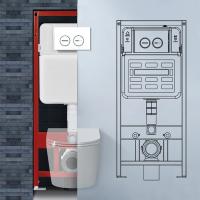 China 0.1-0.6MPa Dual Flush Pressure Concealed Wall Hung Cistern With Rectangle HDPE Tank for sale