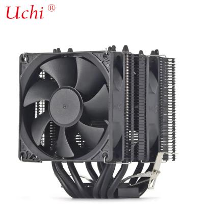 China Dual Tower Dual Fan Black Fan Cooler PC Motherboard CPU Cooler for sale