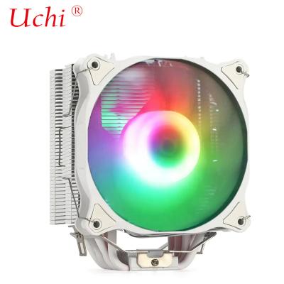 China White 6 Pipe Computer Cpu Cooler Dual Fan RGB Heat Sink PC Computer for sale