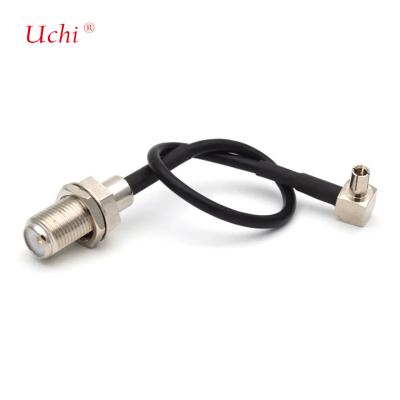 China CRC9JW/FK Coaxial High-Frequency Connection Wire RG174 CRC9 Male Bent F Female 15CM All Copper RF Wire for sale