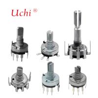 China RV17 With Switch Metal Shaft 10K, 100K, 500K Carbon Film Single Group 3-pin 17mm Volume Control Rotary Potentiometer for sale