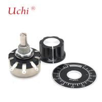 China WX110 Single-turn Wound Precision Rotary Potentiometer Knob 470 Ω 1K 2K 10K 22K for sale