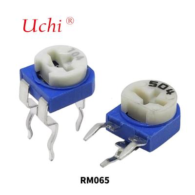 China RM065 Adjustable Resistor 0.1w Vertical Fine-tuning B50k 9mm Sliding Potentiometer for sale