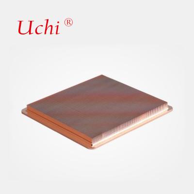 China Square Mini-fin Liquid Cold Plate, Copper Cooler Plate Heat Sink for sale