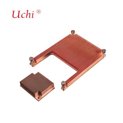 China 70mm 100mm 120mm Aluminum Copper Skived Fin Stacked Heat Sink For GPUs for sale