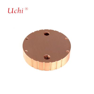 China 1500W Liquid-Cooled Pure Copper Round LED Lighting Heat Sink for sale