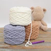 China Hot Selling Multiple Colors DIY Crochet thick yarn knitting fluffy soft yarn for scarf blanket mat 165g for sale