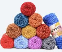 China Weaving baby Blanket multi colors 100g/roll knitting and crochet polyester chenille velvet yarn for sale